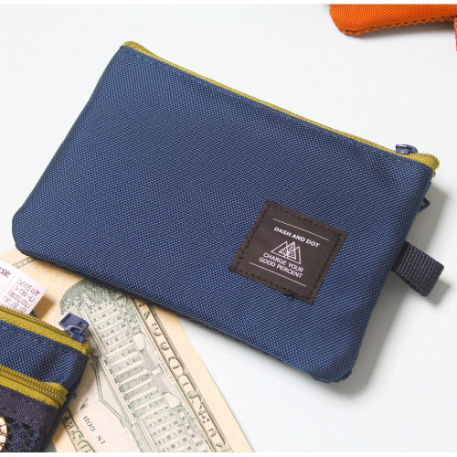 Dash and Dot Double pocket mesh zipper pouch small - fallindesign