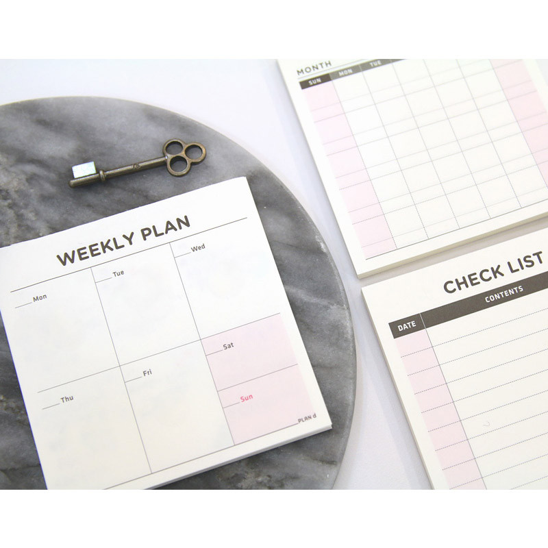 PlanD Desk scheduler memo pad 60 pages - fallindesign