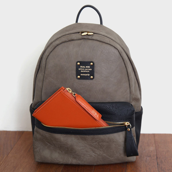 Monopoly Dual Two tone leather small backpack - fallindesign