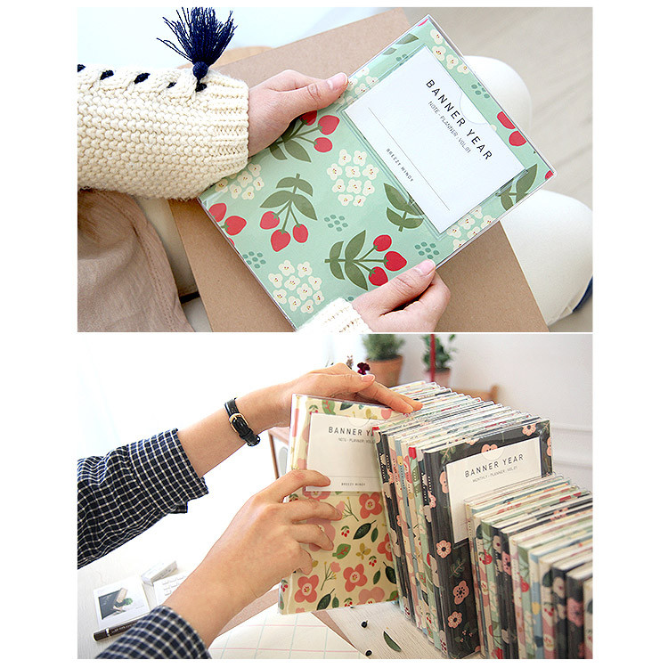 Minibus Breezy windy flower pattern lined notebook - fallindesign