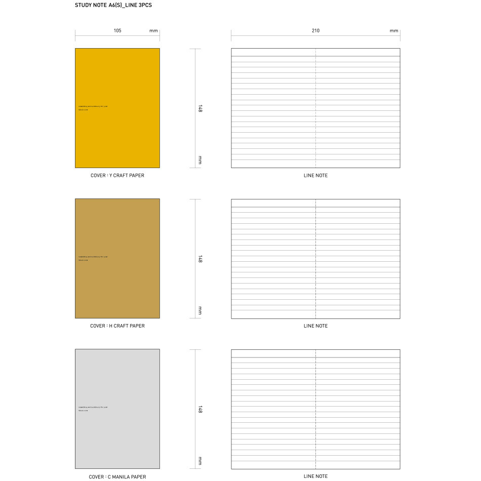 Page25 Natural and Pure A6 lined and plain notebook set