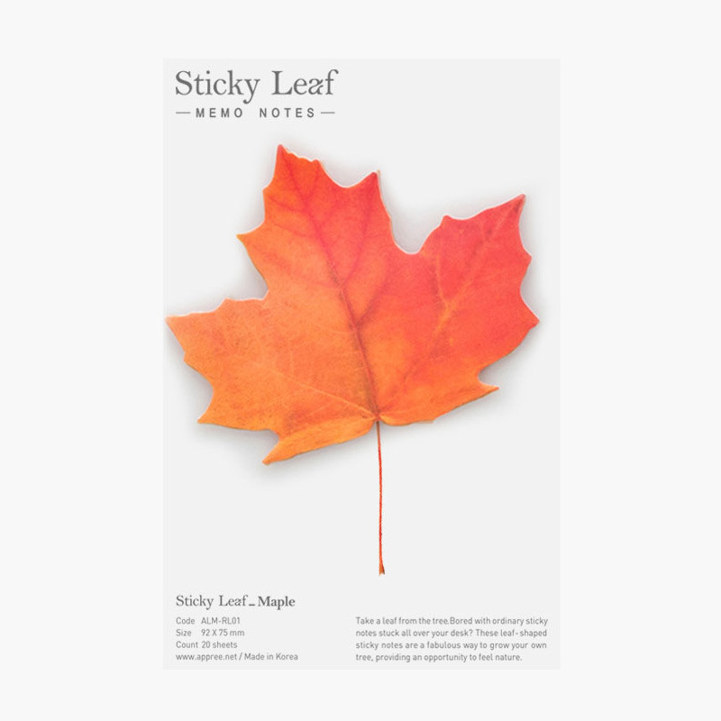 Appree Maple leaf red sticky memo notes Medium - fallindesign