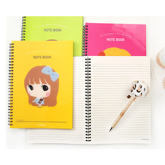 2Young Wirebound cute girl lined notebook - fallindesign