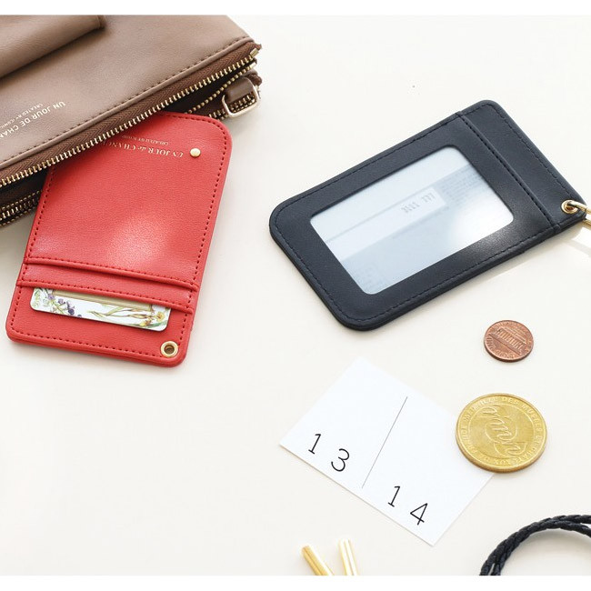 Iconic Swing slim and flat card case holder with neck strap