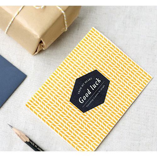 Iconic Good luck illustration pattern message card - fallindesign