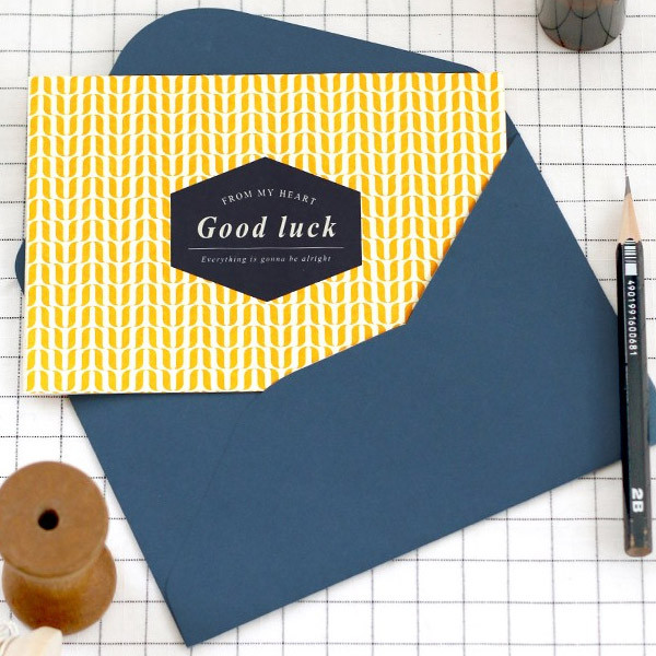 Iconic Good luck illustration pattern message card - fallindesign