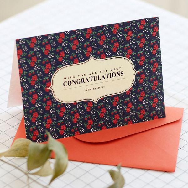 Iconic Congratulation illustration pattern message card - fallindesign
