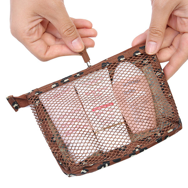 Monopoly Pattern travel mesh small zipper pouch - fallindesign