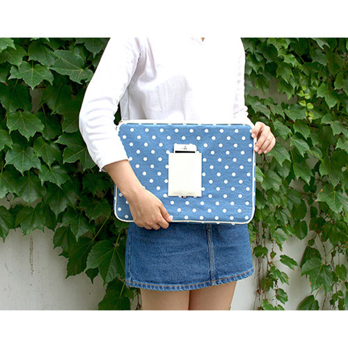 Indigo The Basic cotton denim laptop pouch case 15 inch ver.2