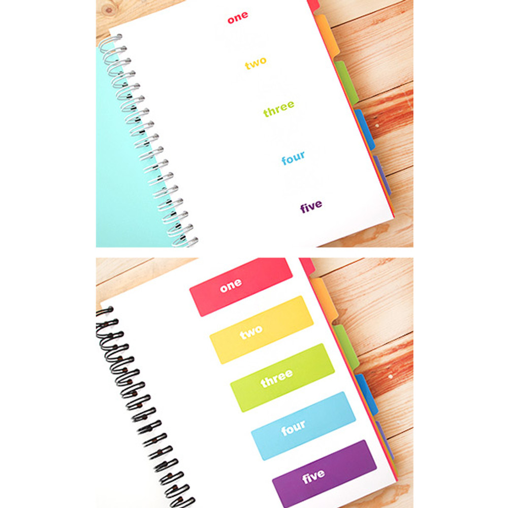 2young Jumbo wirebound lined notebook with color index tab