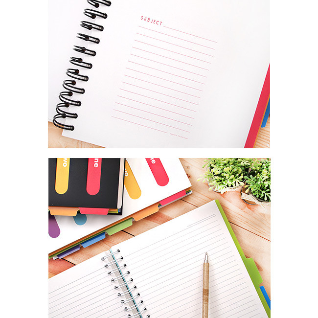 2young Jumbo wirebound lined notebook with color index tab
