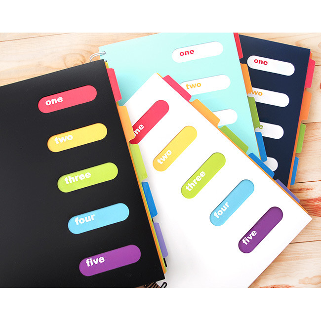 2young Jumbo wirebound lined notebook with color index tab