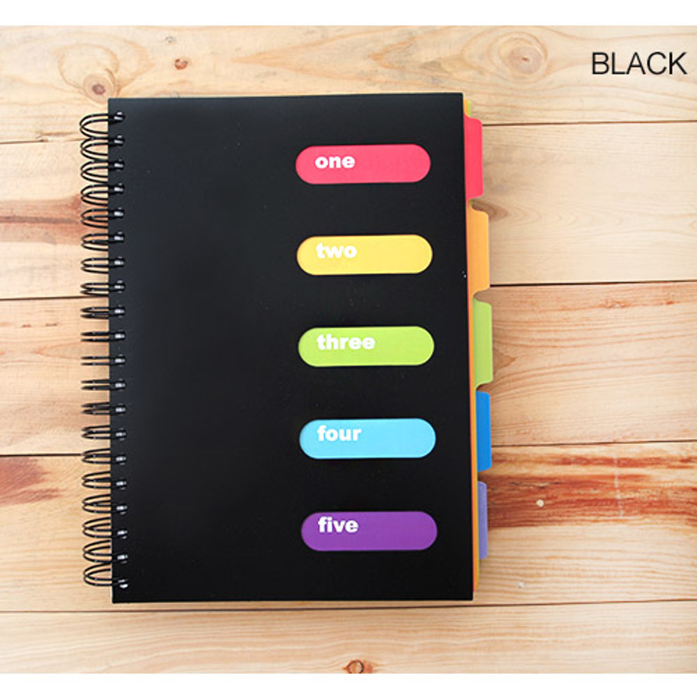 2young Jumbo wirebound lined notebook with color index tab