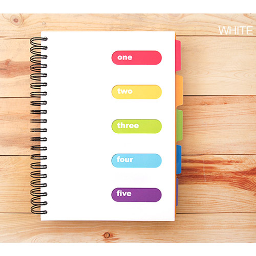 2young Jumbo wirebound lined notebook with color index tab