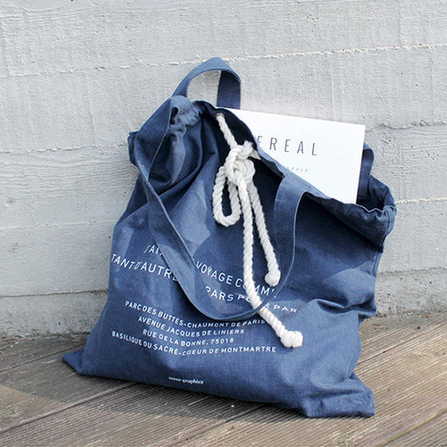 Seeso Marine blue bucket eco tote bag - fallindesign.com