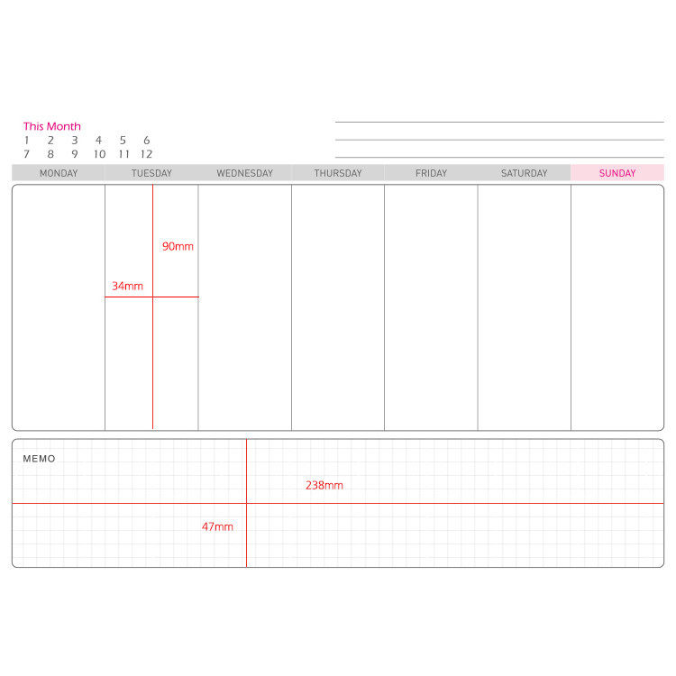 2Young Desk memo note weekly planner scheduler - fallindesign