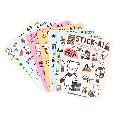 PONYBROWN Buhabear cute mini clear sticker - fallindesign