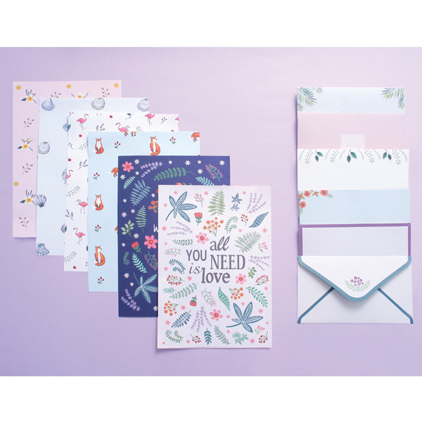 Dash and Dot illustration pattern letter paper and envelope set ...