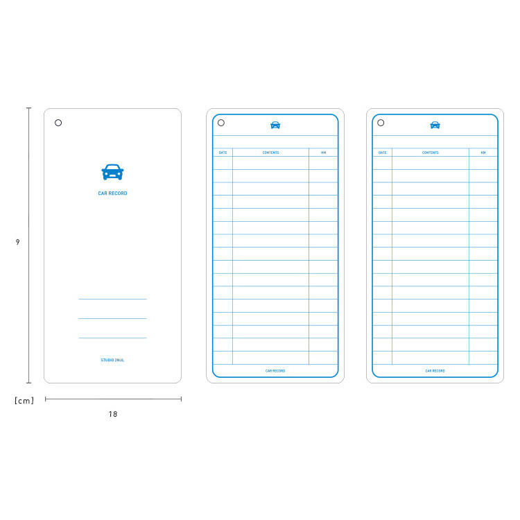 2NUL Car maintenance record memo card - fallindesign