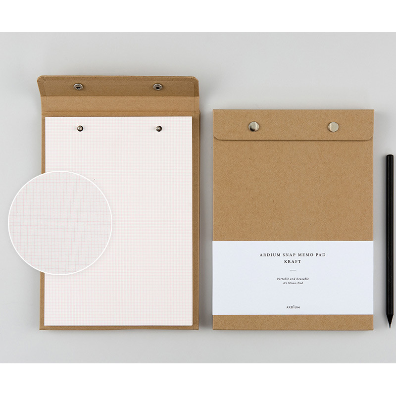 Ardium Simple and basic kraft snap A5 quadrille notepad - fallindesign
