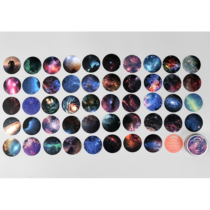 Nacoo Space circle sticker set with tin case - fallindesign