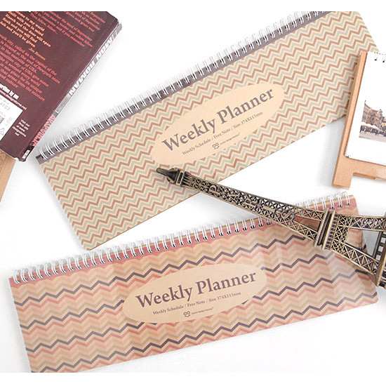 2Young Wirebound kraft undated weekly desk planner