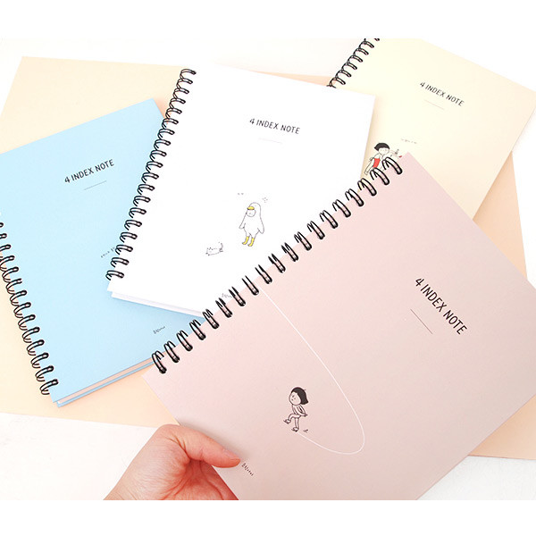 2young Soonhan 4 color index wirebound lined notebook - fallindesign