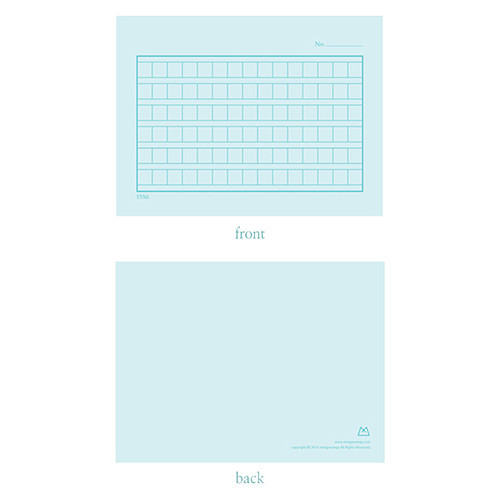 MINGSMANGS Mint squared manuscript paper postcard - Fallindesign