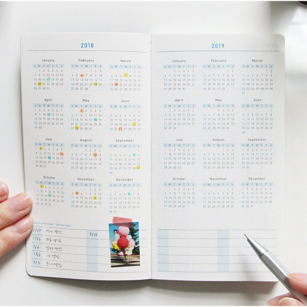 Paperian 2018 Dreams and Thoughts dated weekly planner - fallindesign