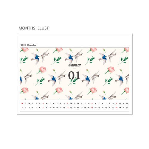 With alice 2018 Rim illustration spiral bound desk calendar