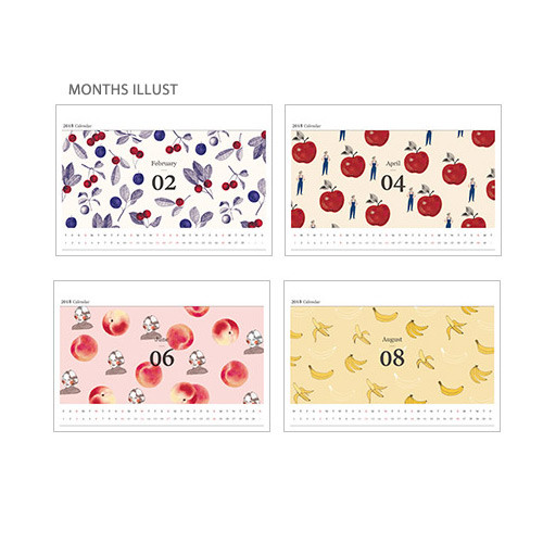 With alice 2018 Rim illustration spiral bound desk calendar