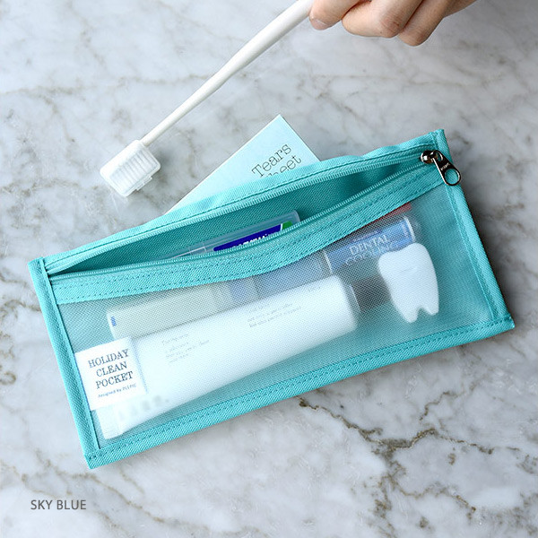 Play obje Holiday travel toiletry clean pocket mesh pouch - fallindesign