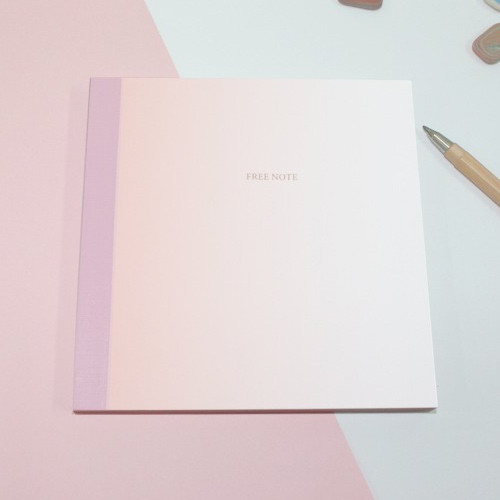 O-check Pink gradation medium plain notebook - fallindesign