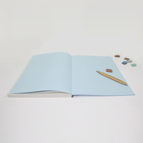 O-check Blue gradation large plain notebook - fallindesign
