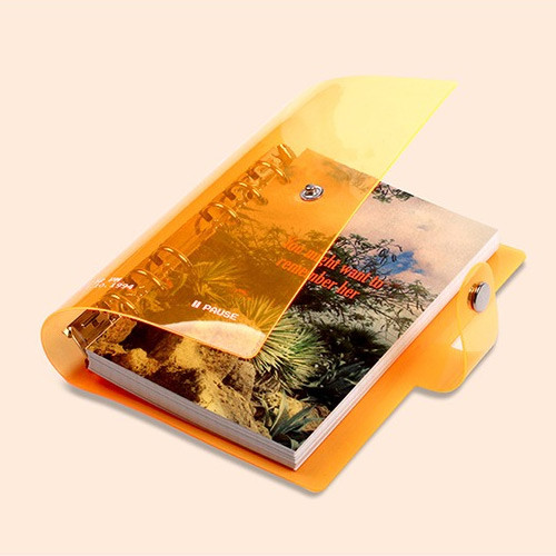 Lucalab Retro 6-ring grid notebook with neon PVC cover - fallindesign