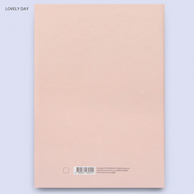 Ponybrown cute hardcover medium lined and plain notebook