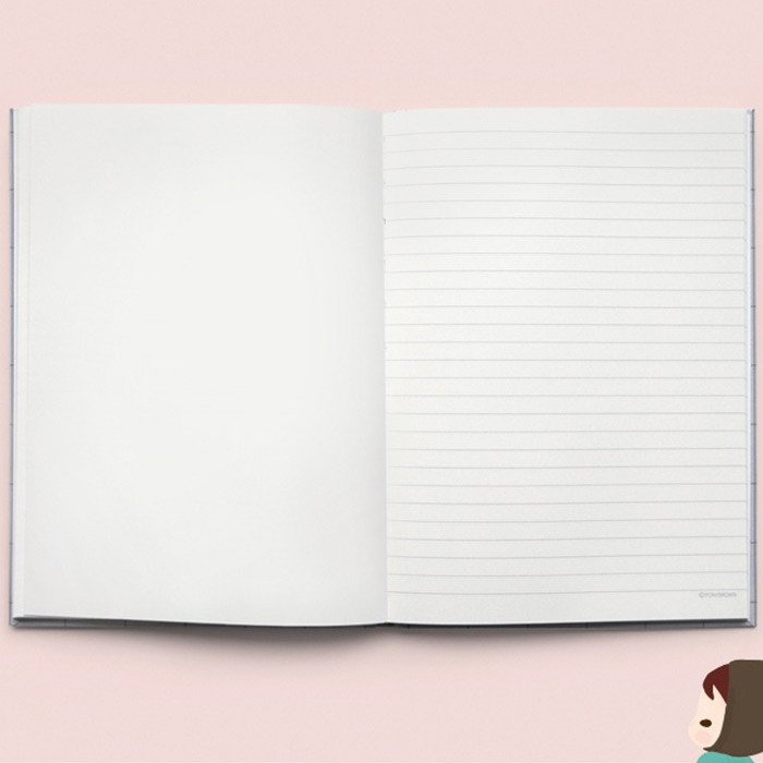 Ponybrown cute hardcover medium lined and plain notebook