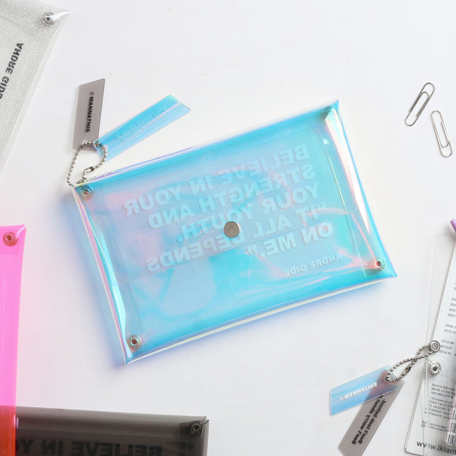 Wanna This Square clear pocket folding pouch bag - Fallindesign.com