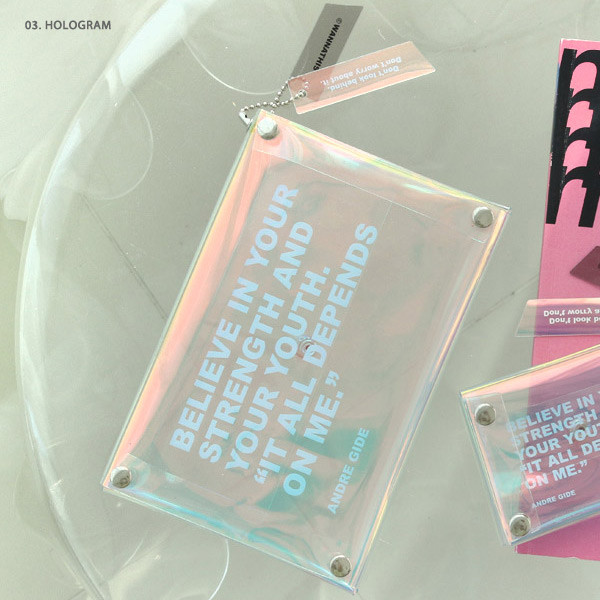 Wanna This Square clear pocket folding pouch bag - Fallindesign.com