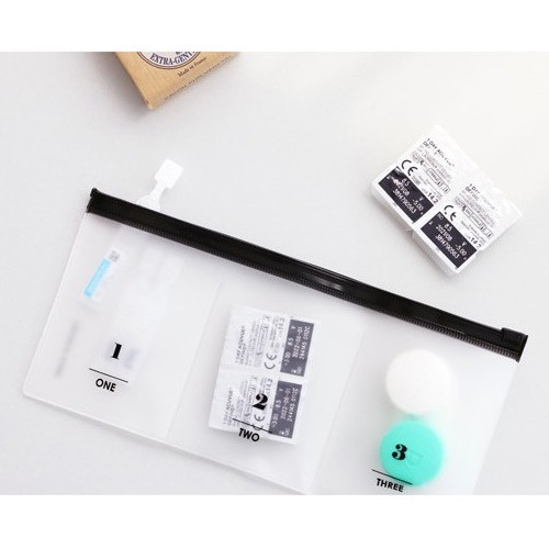 Iconic Split translucent pocket zip lock pouch set - fallindesign