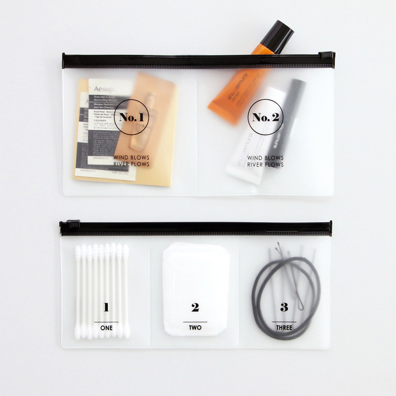Iconic Split translucent pocket zip lock pouch set - fallindesign
