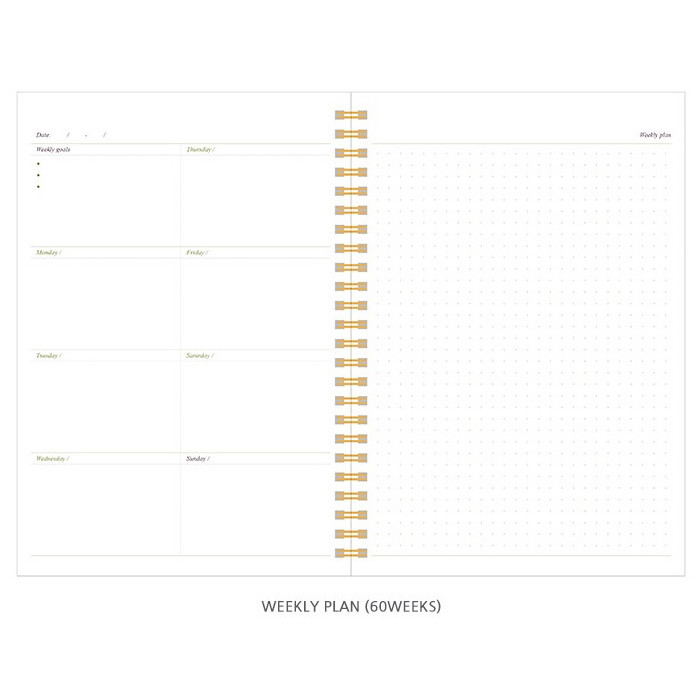 Wanna This Arte natural undated weekly diary planner agenda