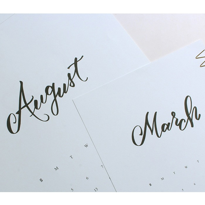 Wanna This 2019 Calligraphy A4 size calendar sheets pad