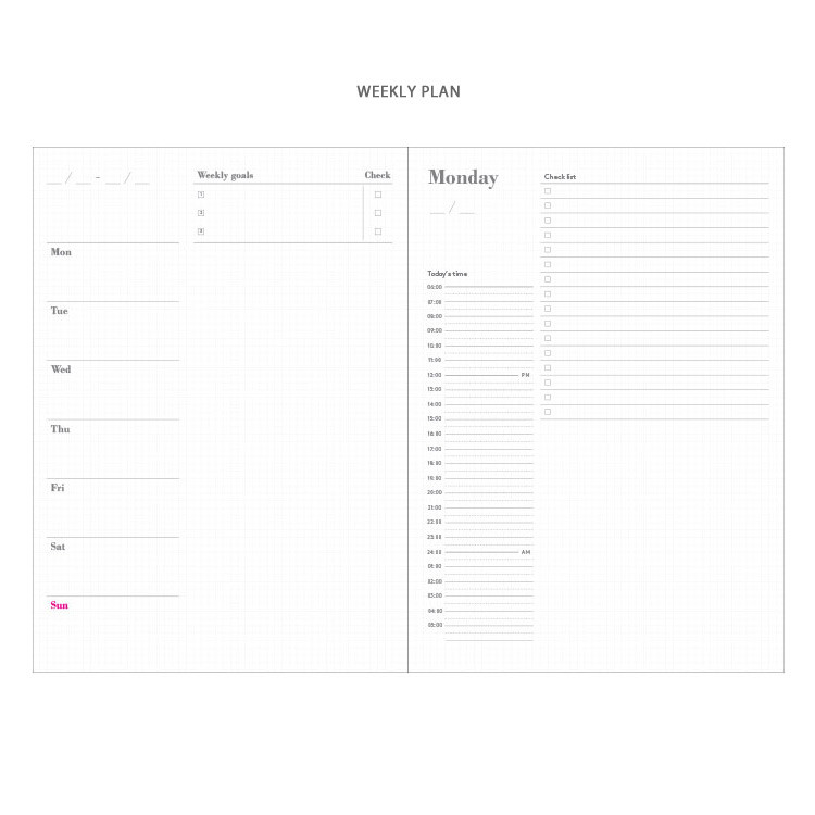 Lucalab Garden one month dateless daily diary planner ver3