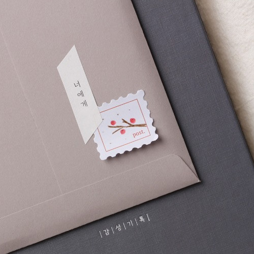 Stamp and squared manuscript paper sticky notes memo notepad