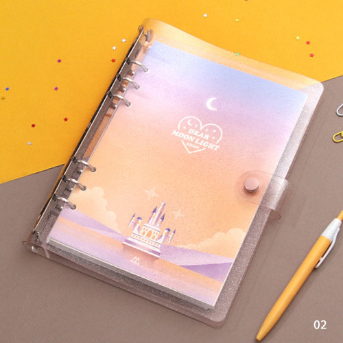 Second Mansion Moonlight 6-ring A5 size grid notebook