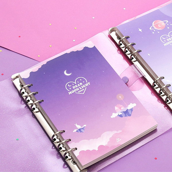 Second Mansion Moonlight 6-ring A5 size grid notebook