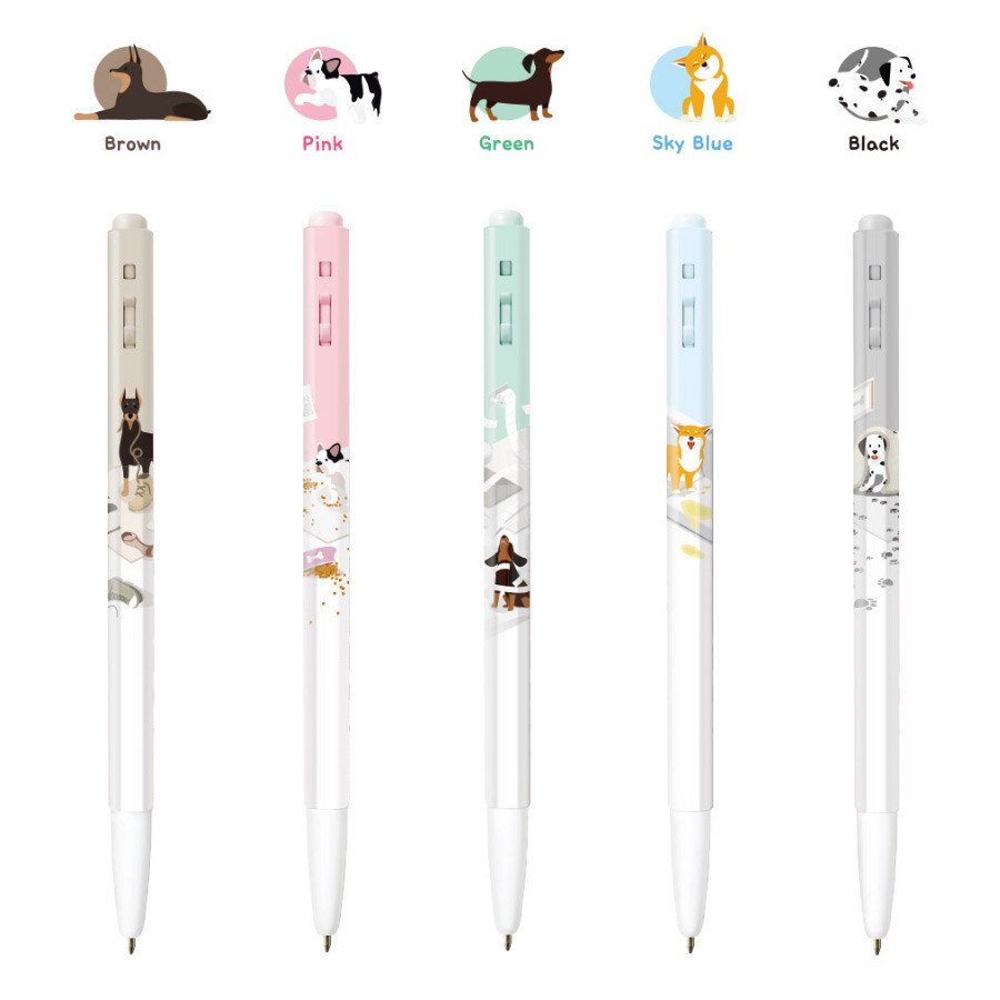 MONAMI 153 puppy knock retractable ballpoint pen set
