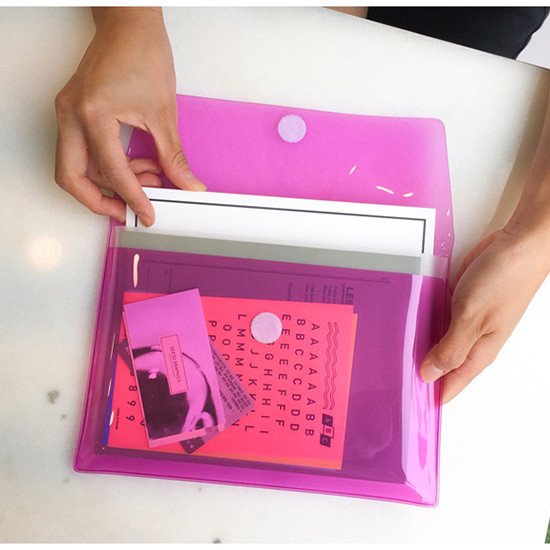 Seeso Neon A5 clear file folder pouch - Fallindesign.com