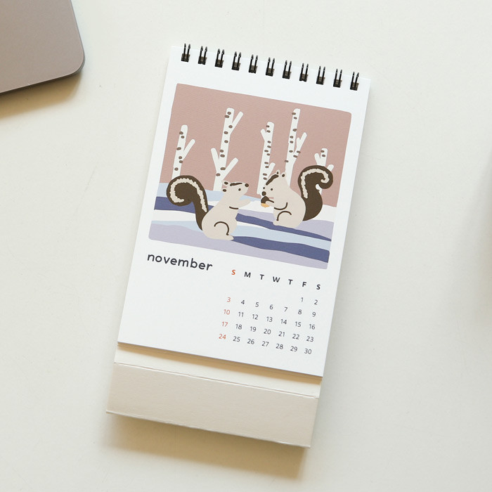 Dailylike 2020 Cute illustration small desk flip calendar